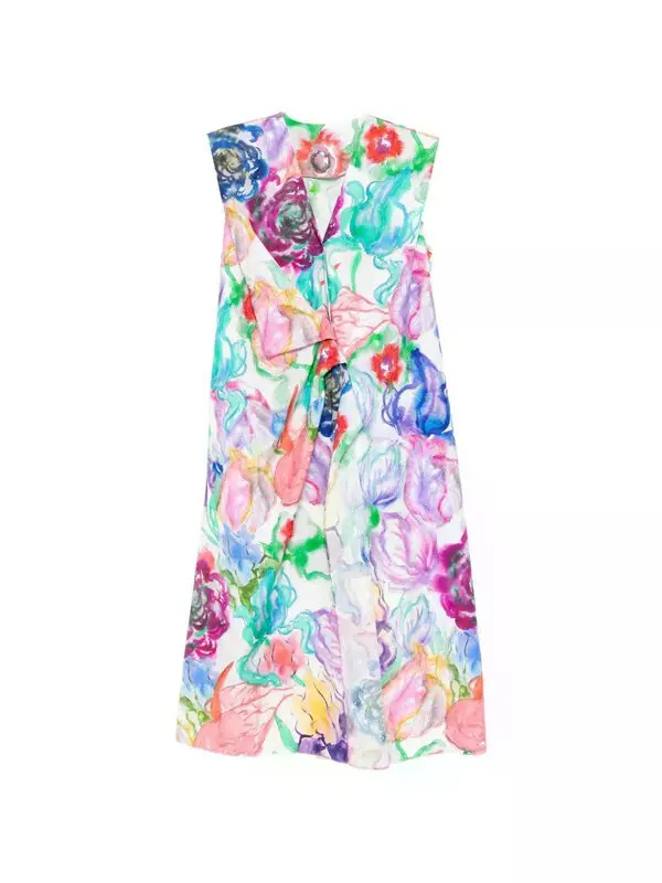 JNBY Floral-print Ruffled Dress - White