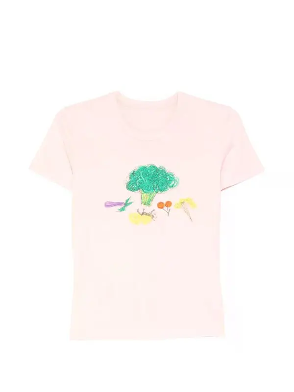 JNBY Graphic Print Fitted T-shirt - Pink