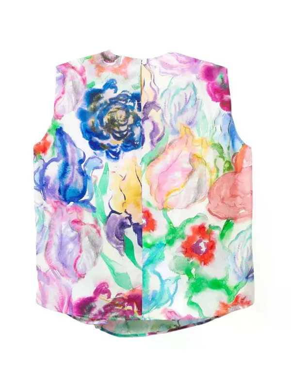 JNBY Floral-print Sleeveless Blouse - Blue