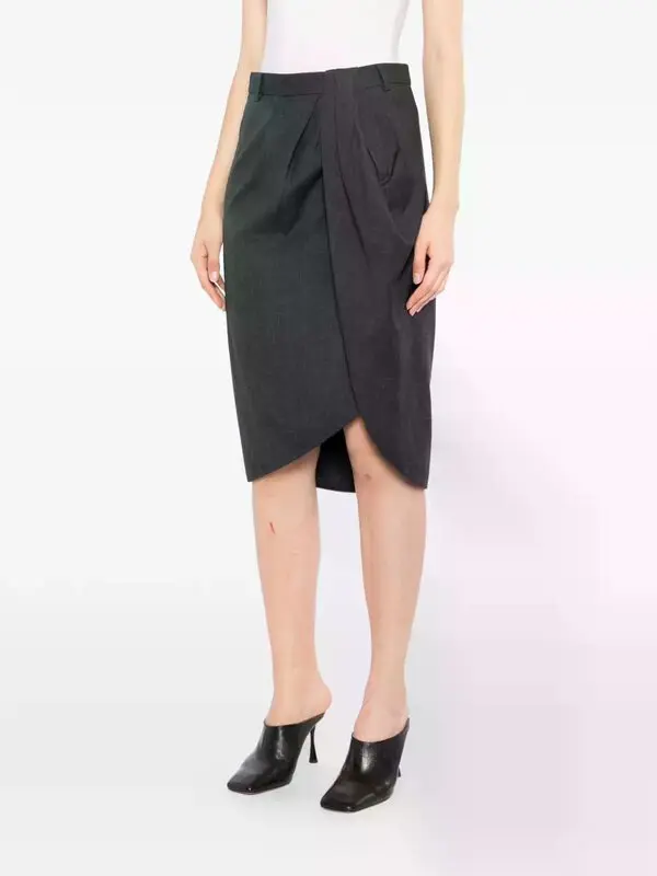 JNBY Draped Asymmetric Midi Skirt