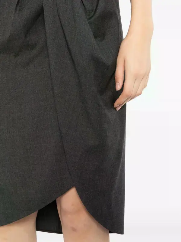 JNBY Draped Asymmetric Midi Skirt