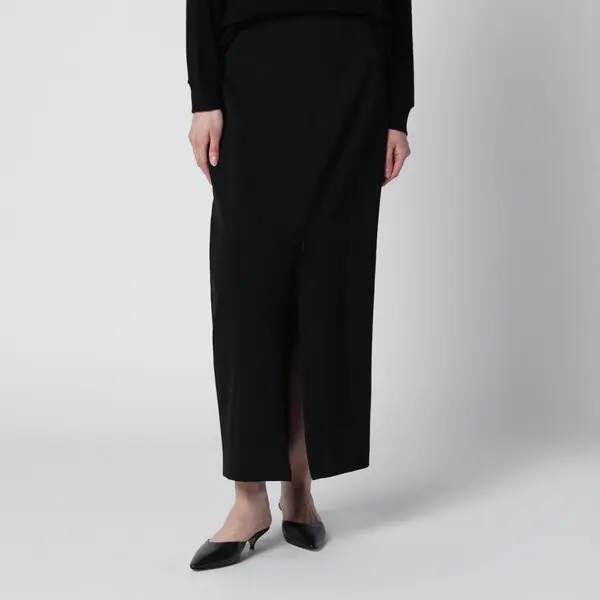 THE ROW Iphora High-waisted Wool Column Skirt - Black