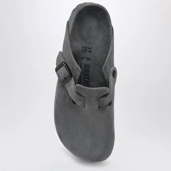 BIRKENSTOCK Suede Boston Clogs - Black