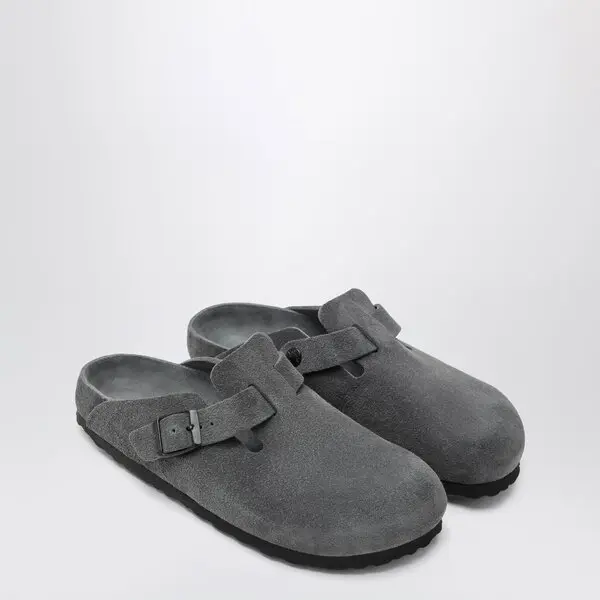 BIRKENSTOCK Suede Boston Clogs - Black
