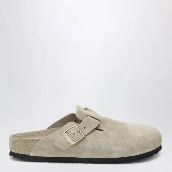 BIRKENSTOCK Boston Exquisite Suede Clogs - Beige