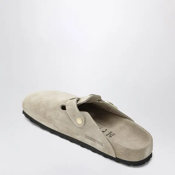 BIRKENSTOCK Boston Exquisite Suede Clogs - Beige