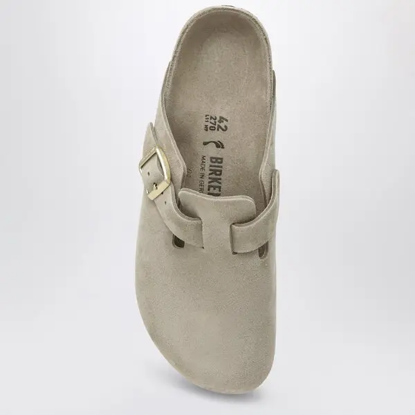 BIRKENSTOCK Boston Exquisite Suede Clogs - Beige