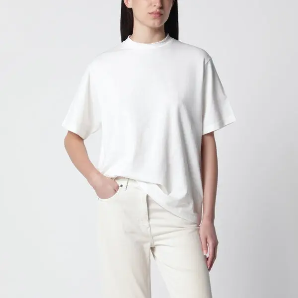 THE ROW Estavo Oversized Linen Jersey T-shirt - White