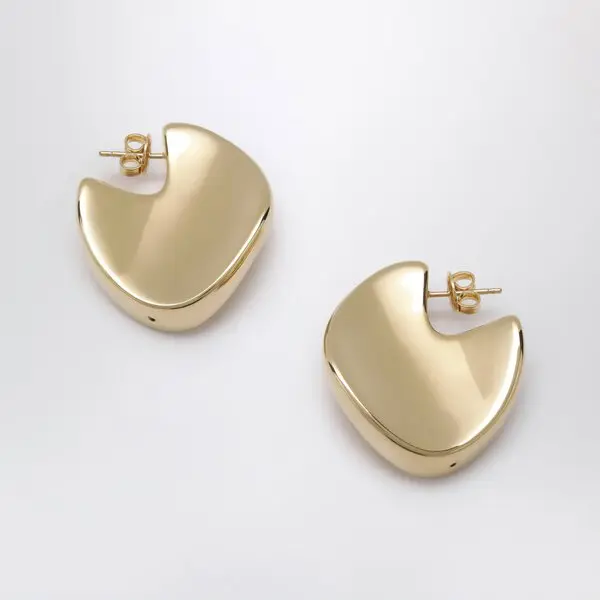 Bottega Veneta Gold-finish Silver Hoop Earrings - Metal