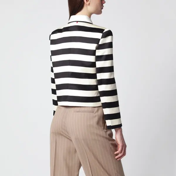 Valentino Garavani Striped Cotton Jacket With Maxi Bow
