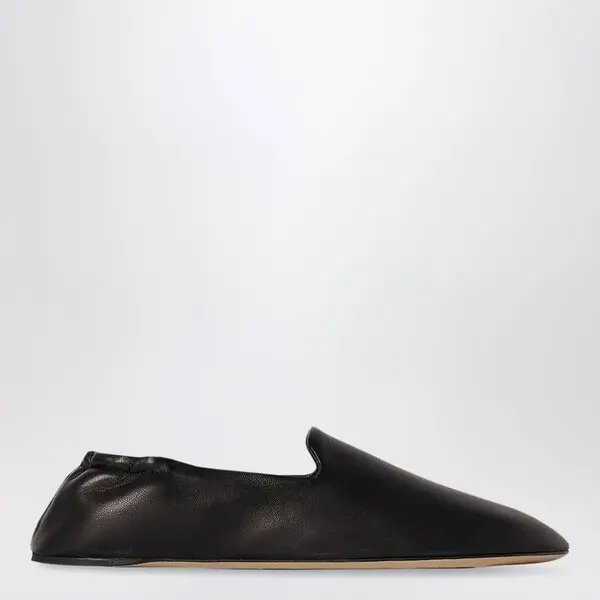 THE ROW Casa Slipper In Lamb Nappa Leather - Black