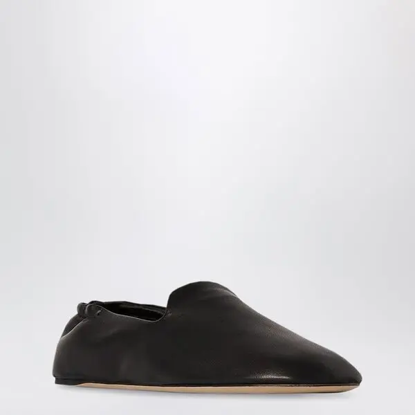 THE ROW Casa Slipper In Lamb Nappa Leather - Black