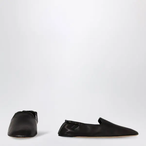 THE ROW Casa Slipper In Lamb Nappa Leather - Black