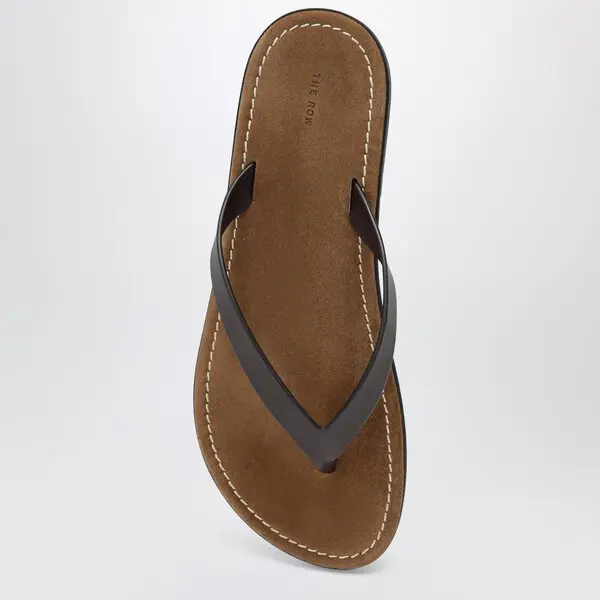 THE ROW Calfskin Leather Flip-flops - Brown
