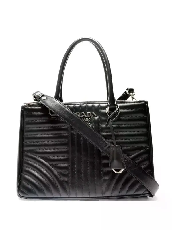 Prada Diagramme Leather Tote Bag