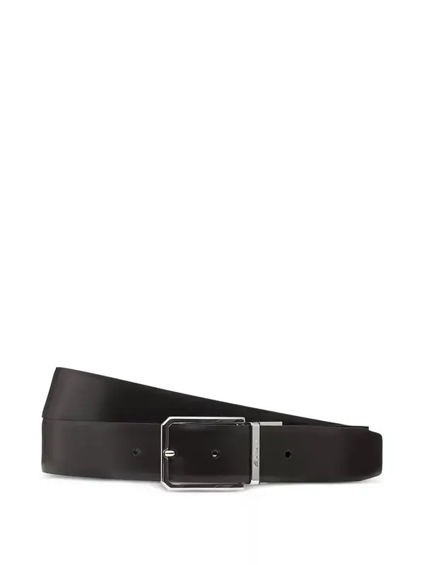 Santoni Leather Belt With Buckle Fastening - Black