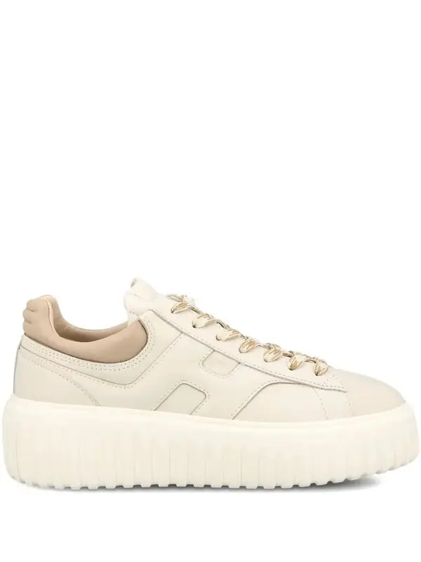 Hogan H-stripes Smooth Leather Sneakers - Nude & Neutrals