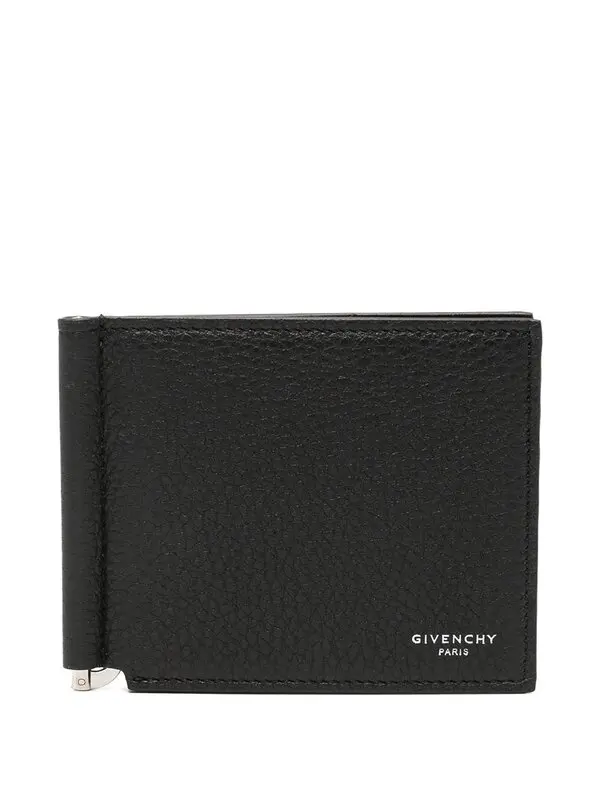 Givenchy Bifold Cardholder In Leather With Banknote Clip - Black