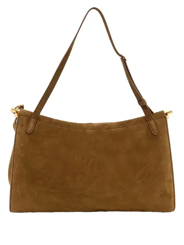 Alaïa Le Click Pocket 35 Shoulder Bag In Suede - Green