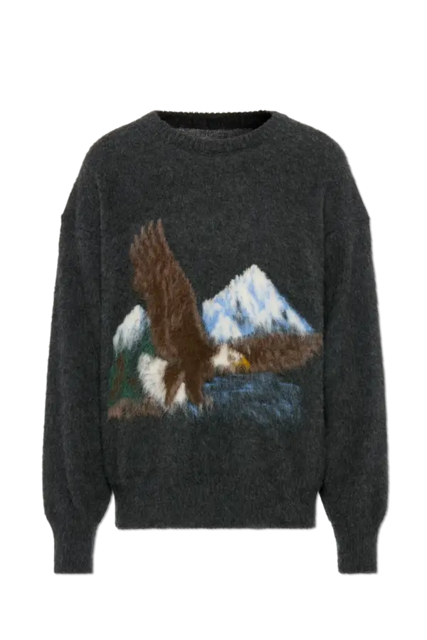 MAISON MARGIELA Eagle & Mountain Appliqué Wool Sweater