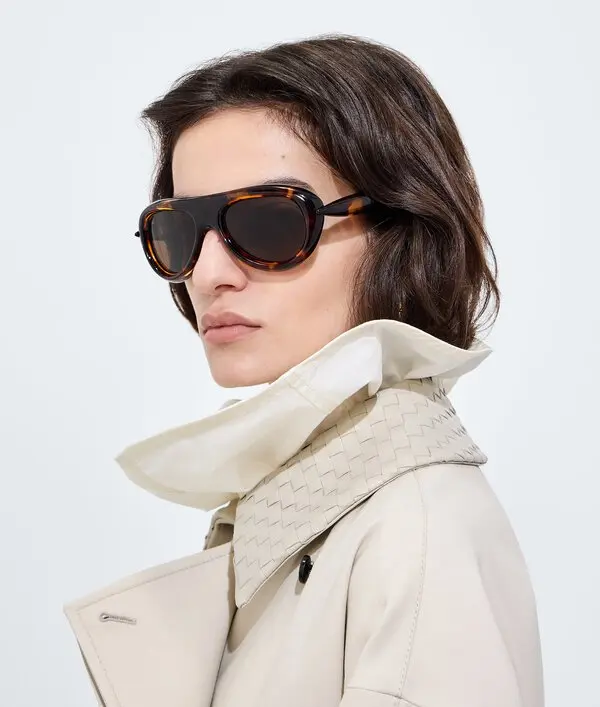 Bottega Veneta Sardine Aviator Sunglasses