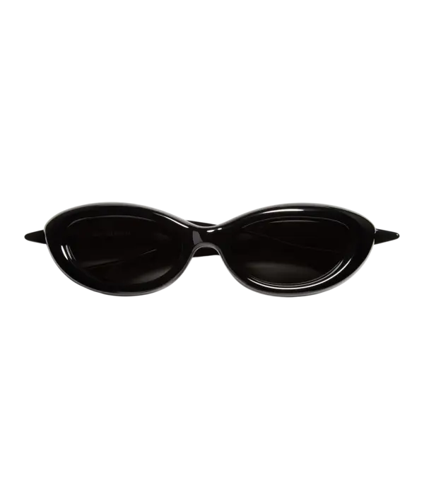 Bottega Veneta Sardine Oval Sunglasses - Black/gray