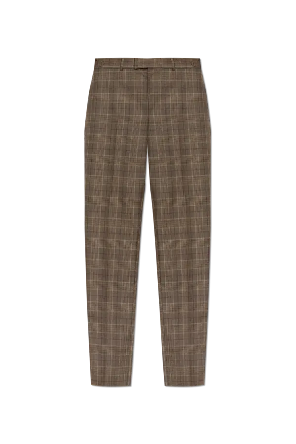 Alexander McQueen Wool Plaid Tailored Trousers - Brown