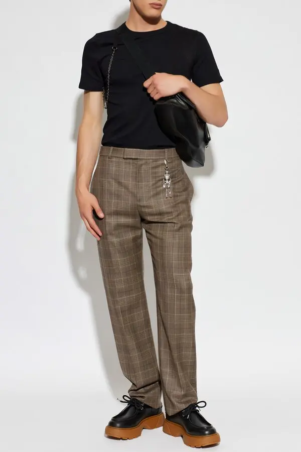 Alexander McQueen Wool Plaid Tailored Trousers
