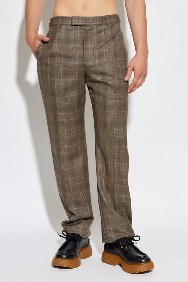 Alexander McQueen Wool Plaid Tailored Trousers