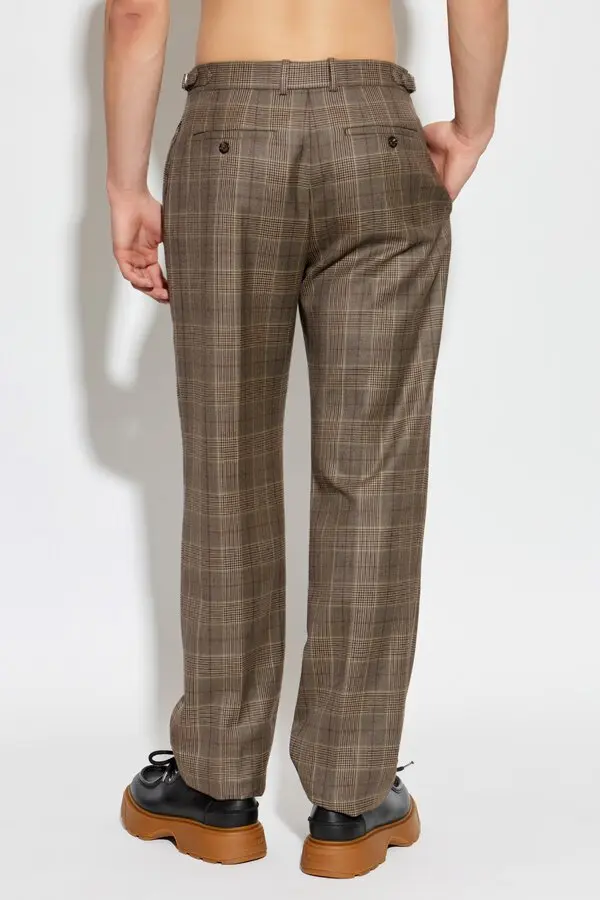 Alexander McQueen Wool Plaid Tailored Trousers