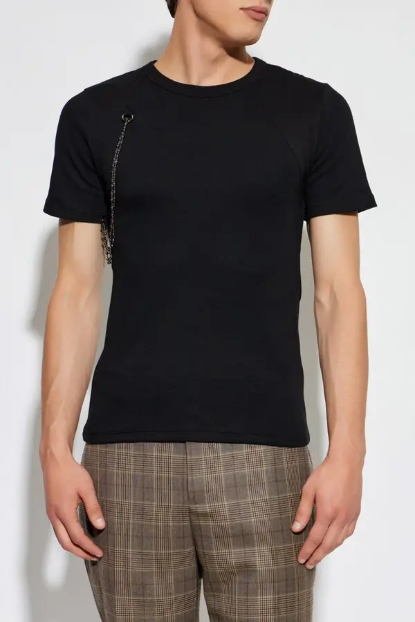 Alexander McQueen T-shirt With Detachable Chain