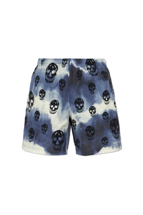 Alexander McQueen Skull Print Swim Shorts - Navy Blue