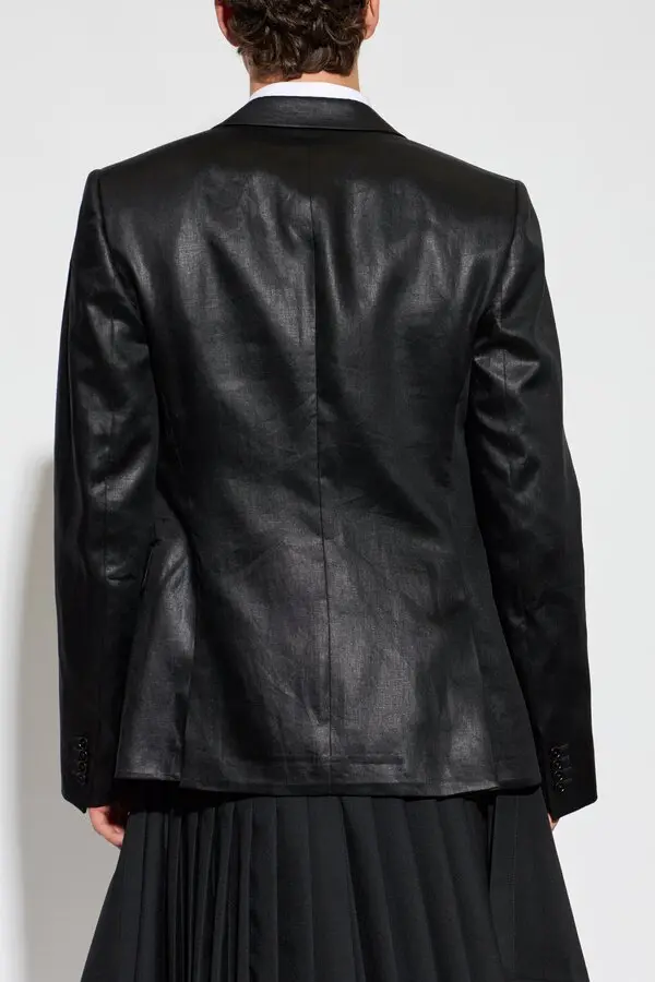 Alexander McQueen Linen Blazer With Double Vent