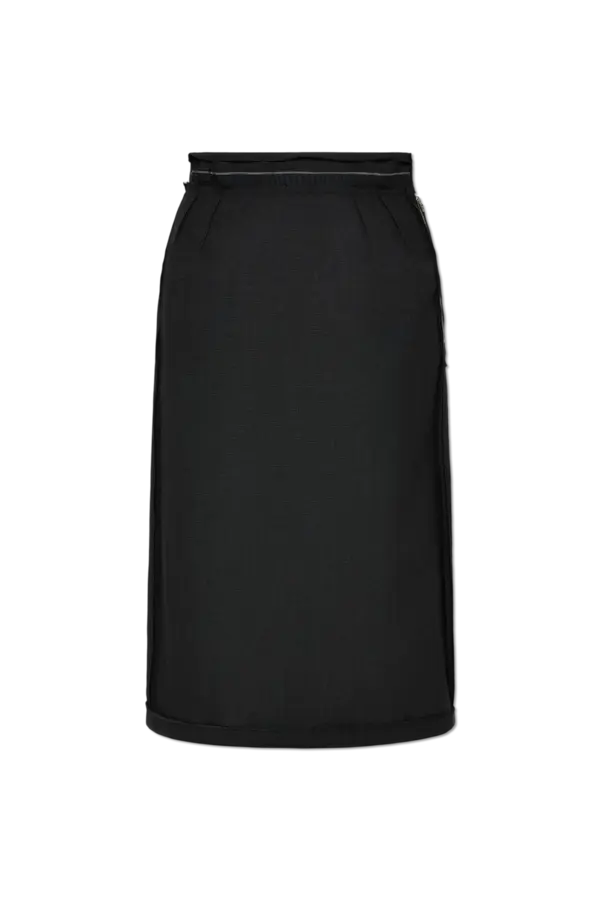 MAISON MARGIELA Wool Skirt With Raw Edge Finish - Black