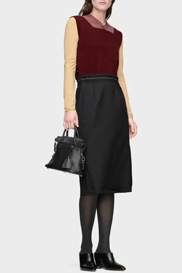 MAISON MARGIELA Wool Midi Skirt With Raw Finish