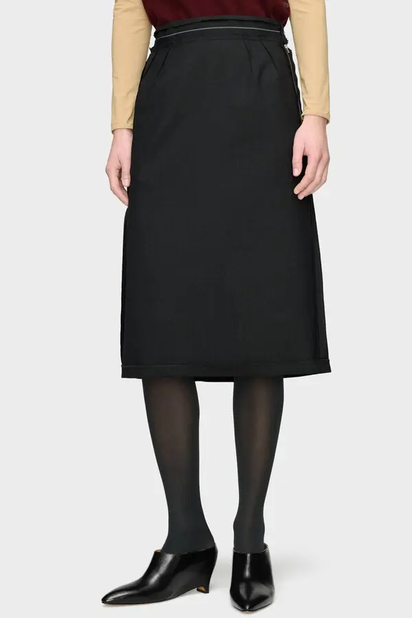 MAISON MARGIELA Wool Midi Skirt With Raw Finish