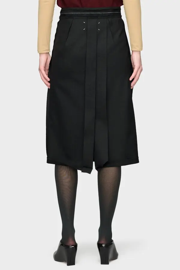 MAISON MARGIELA Wool Midi Skirt With Raw Finish