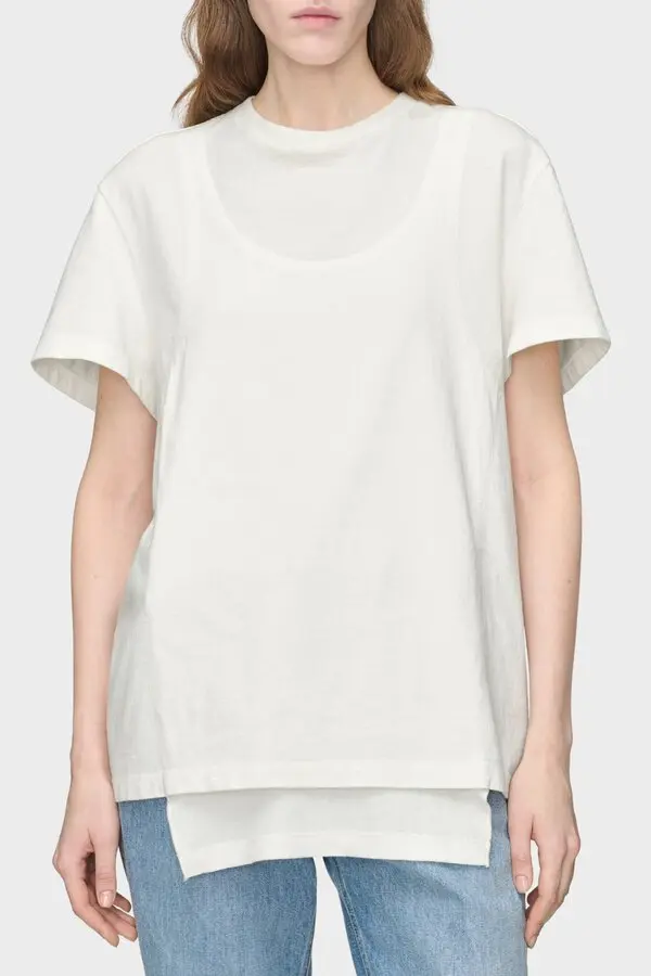 MAISON MARGIELA Cotton T-shirt With Layered Hem
