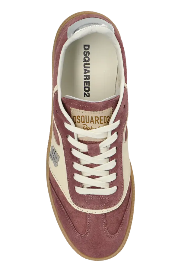 Dsquared2 Suede And Leather Low Top Sneakers - Purple