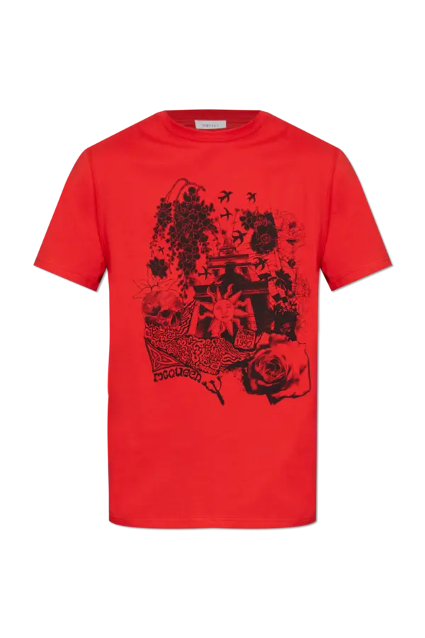 Alexander McQueen T-shirt With Print - Red