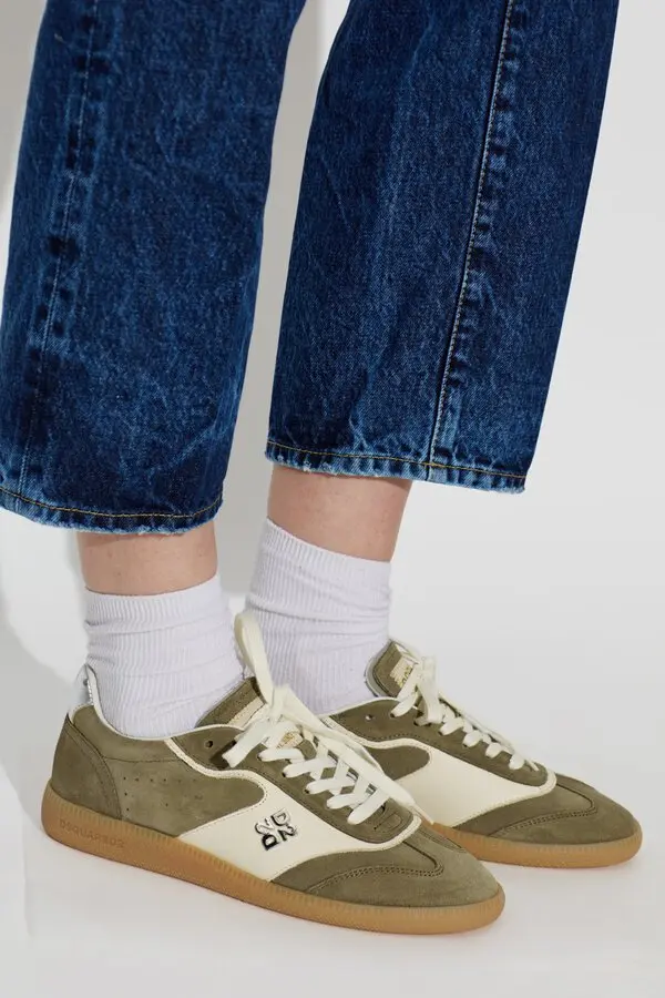 Dsquared2 Low-top Suede And Leather Sneakers - Green