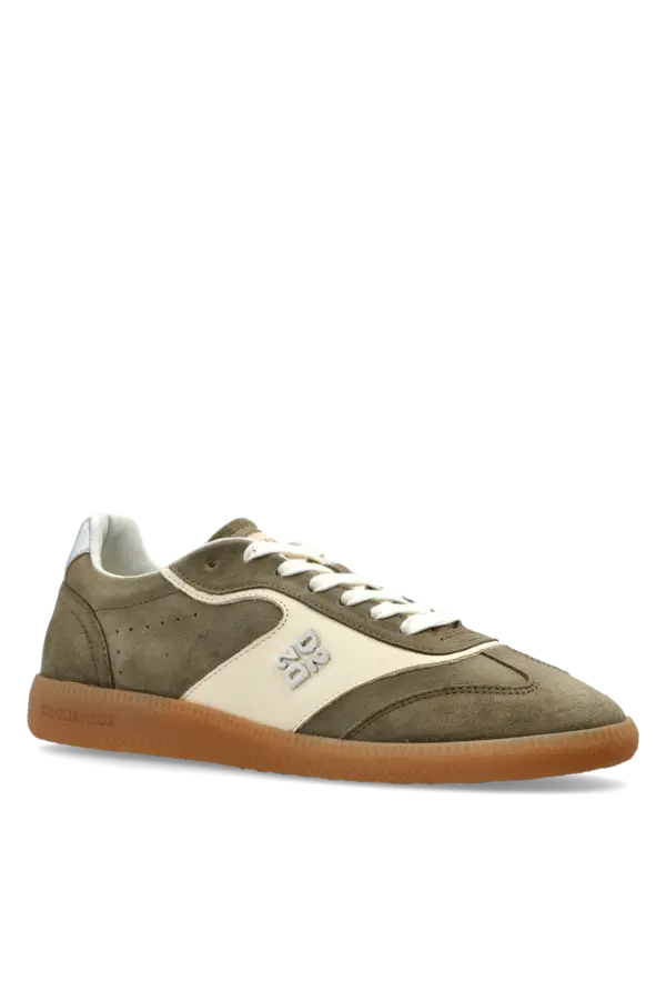 Dsquared2 Low-top Suede And Leather Sneakers - Green