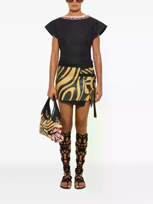 Emilio Pucci Raffia Jacquard Wrap Skirt
