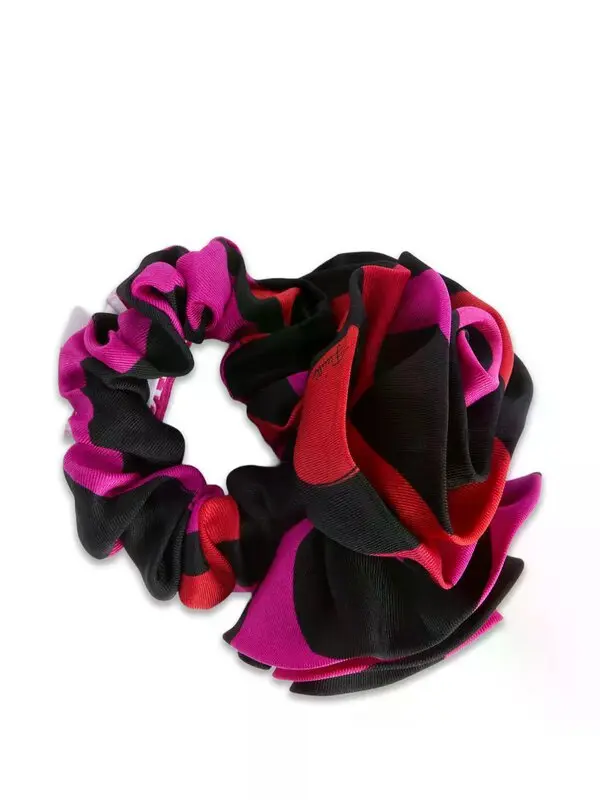 Emilio Pucci Silk Hair Tie With Rose Detail - Pink