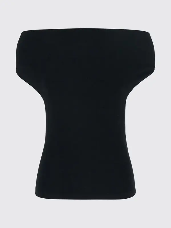 SEMICOUTURE Off-the-shoulder Jersey Top - Black