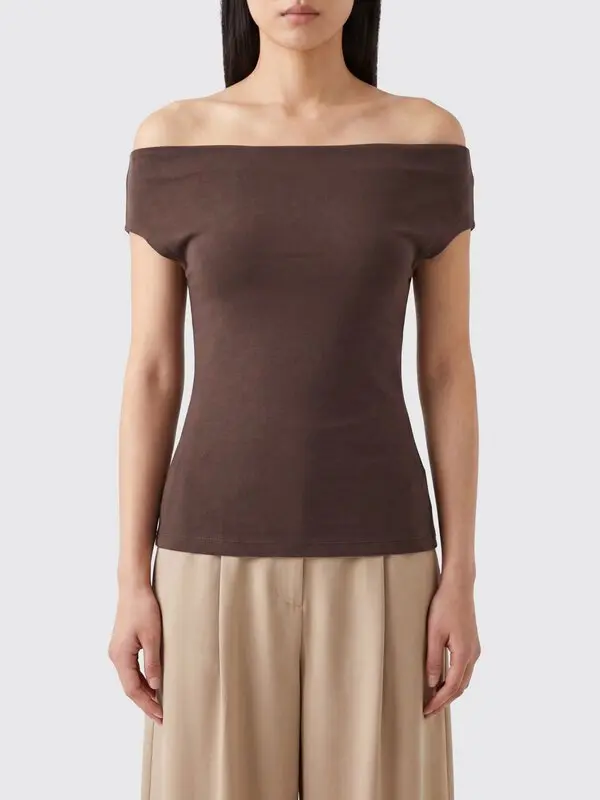 SEMICOUTURE Off-the-shoulder Top - Cocoa