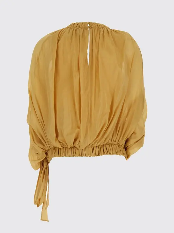 SEMICOUTURE Draped Top With Mandarin Collar