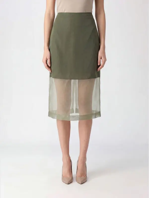 Federica Tosi Midi Silk Skirt - Green