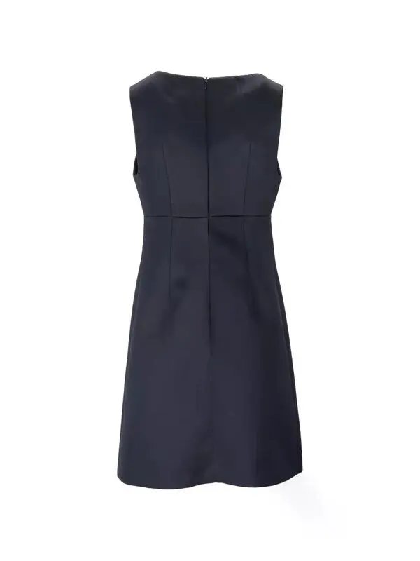 P.a.r.o.s.h Navy Bow Detail V-neck Dress
