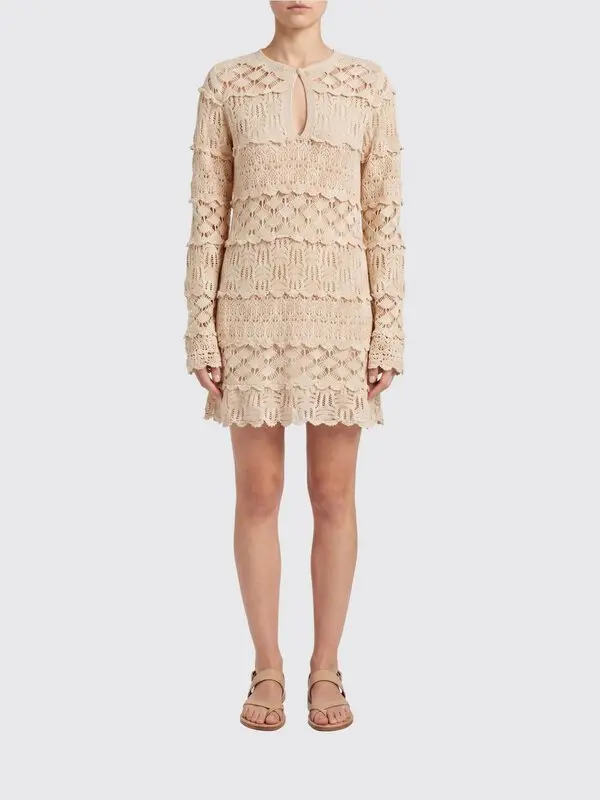SEMICOUTURE Crochet Lace Dress - White